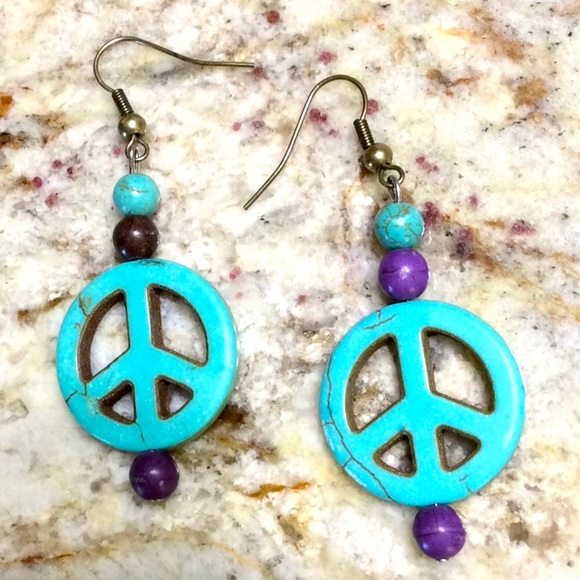 Jewelry | Peace Sign Drop Earrings | Poshmark